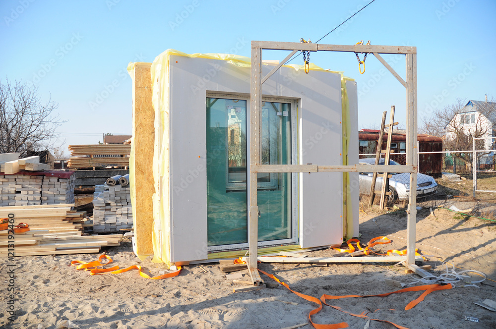 Modular frame plywood board panel walls house on the home construction ...
