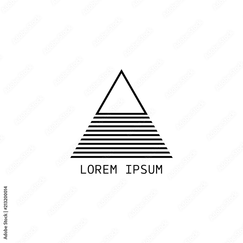 pyramid logo vector illustration. triangle logo . modern logo. Stock ...
