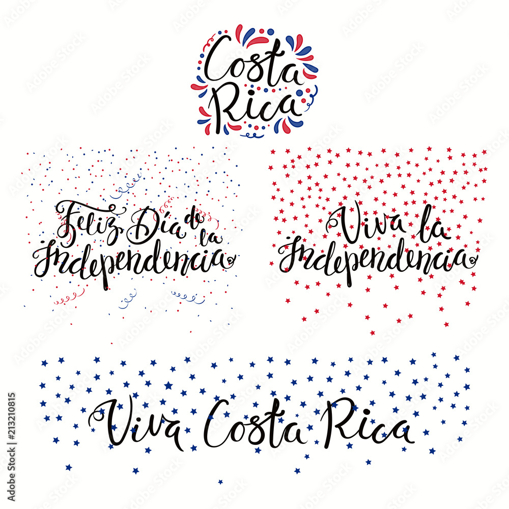 Set of hand written calligraphic Spanish lettering quotes for Costa ...