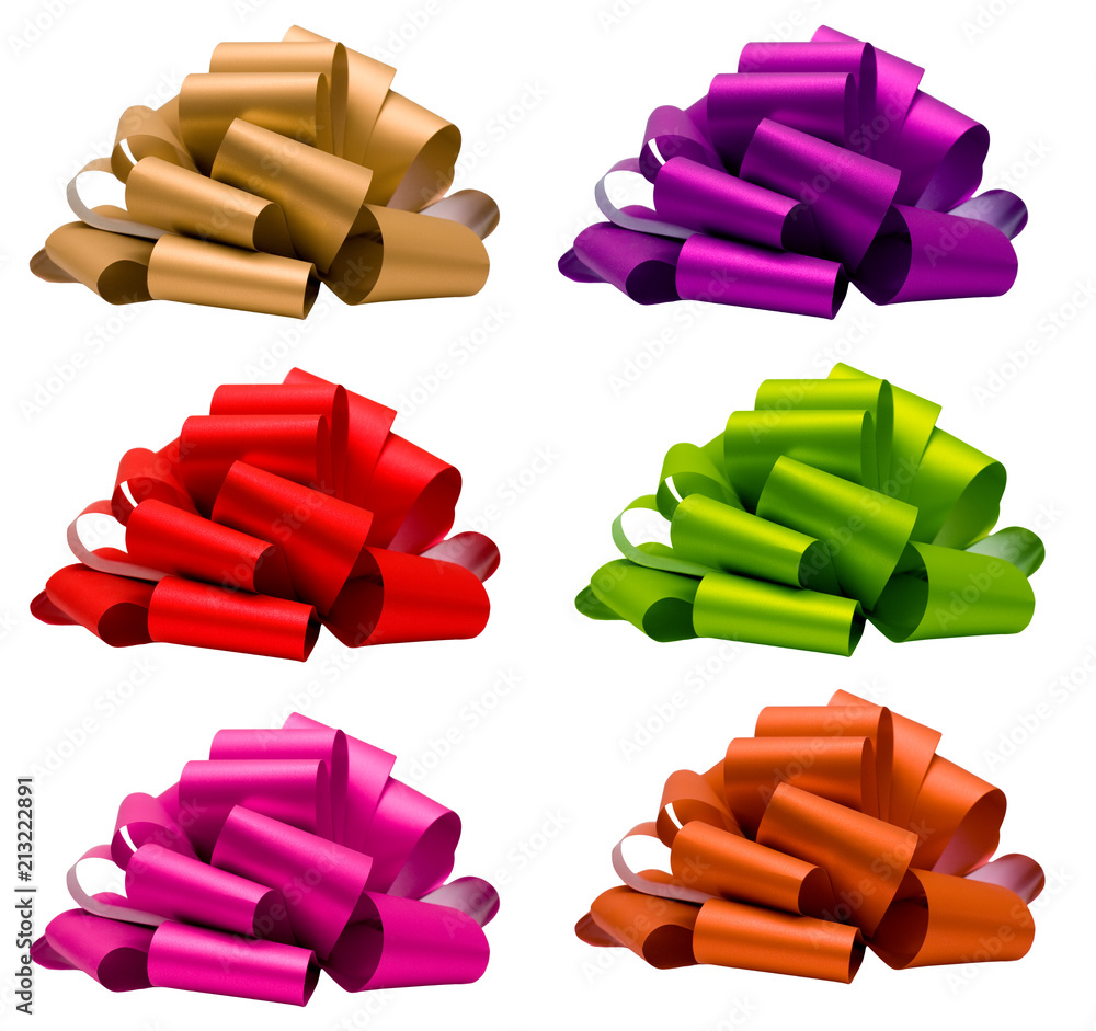 Collection of bow, isolated on white, side view Stock Photo | Adobe Stock