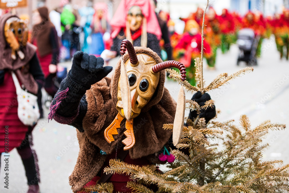Narrenumzug - Carnival in southern Germany Fasnacht, Mask parade at the ...