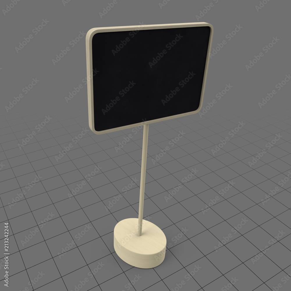 Rectangular chalkboard sign Stock 3D asset | Adobe Stock