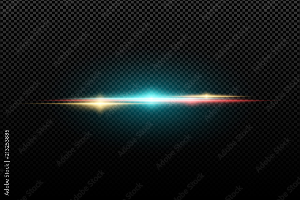 Abstract bright stylish light effect on a transparent background ...