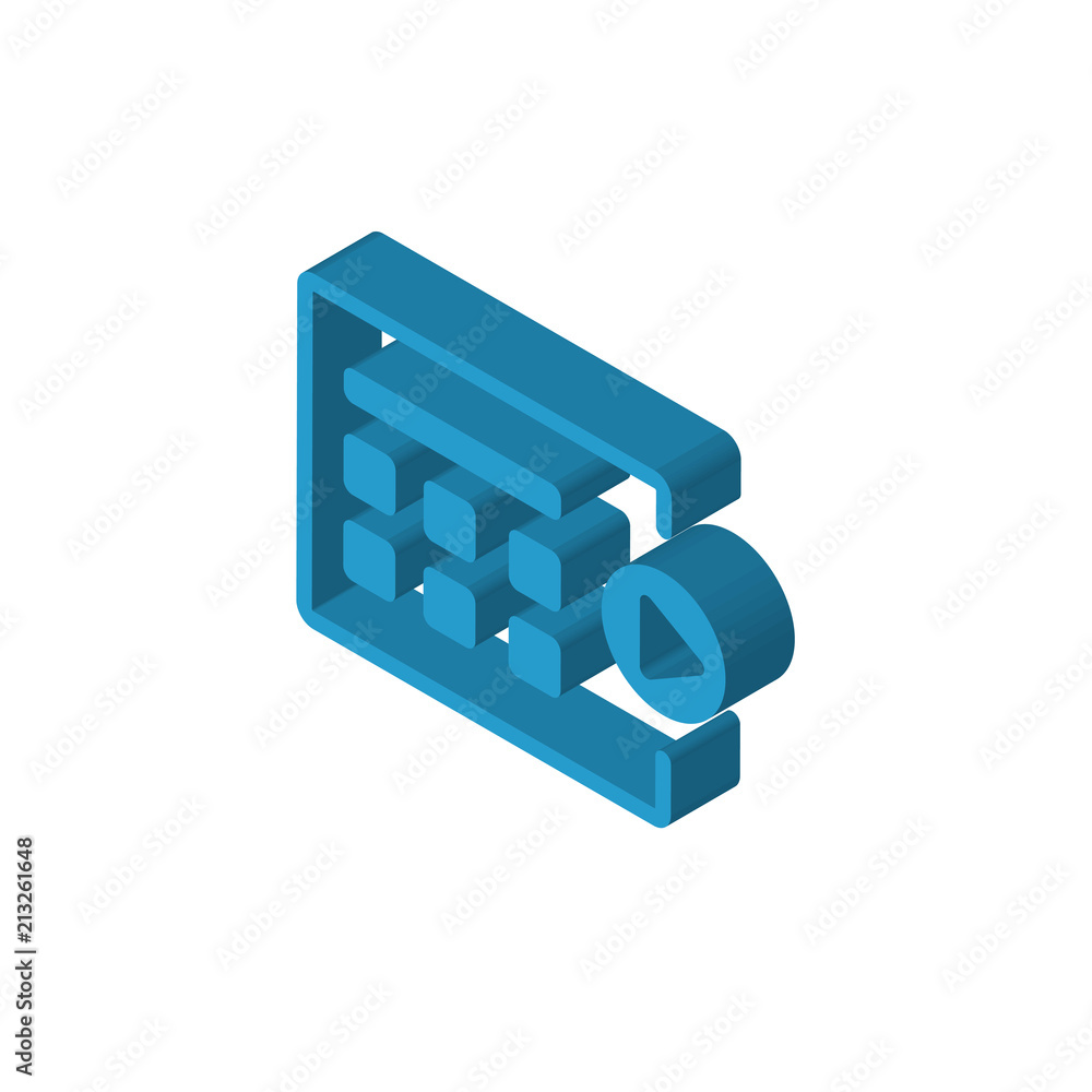 Video player isometric right top view 3D icon Stock Vector | Adobe Stock