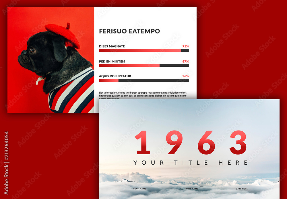 Presentation Layout with Red Accents Stock Template | Adobe Stock