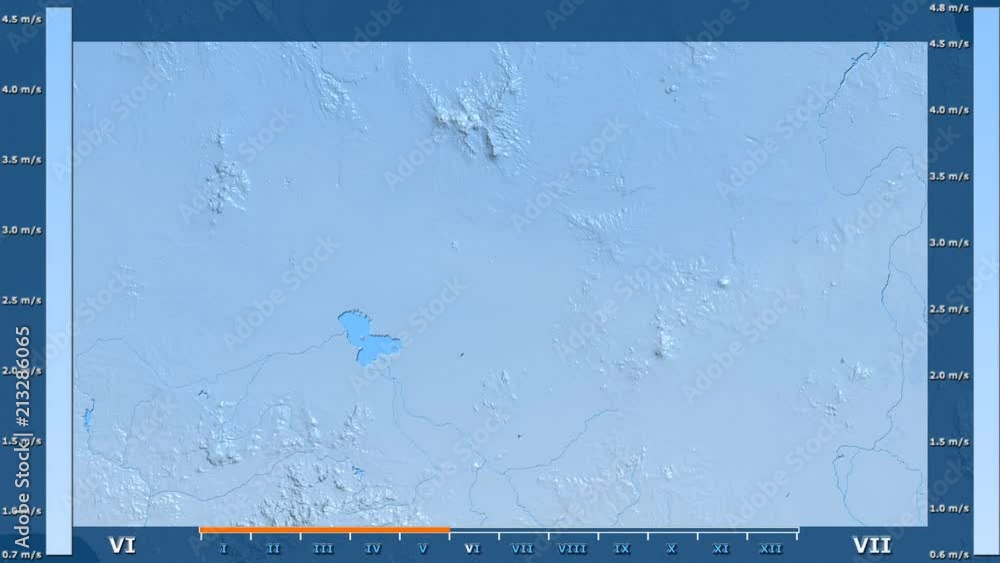 Wind speed by month in the Chad area with animated legend - raw color ...