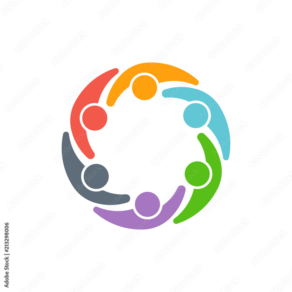 Teamwork People Logo. Vector Design Stock Vector | Adobe Stock