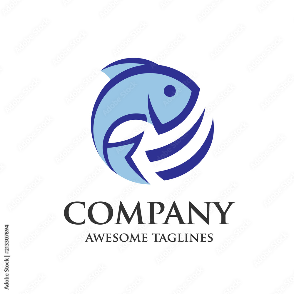 Abstract Fish Logo