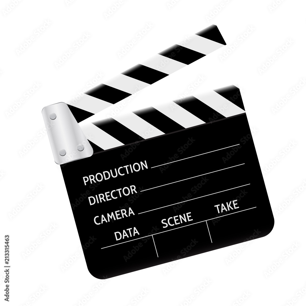 Clapperboard - movie clapper vector. Open black clapper board for the ...