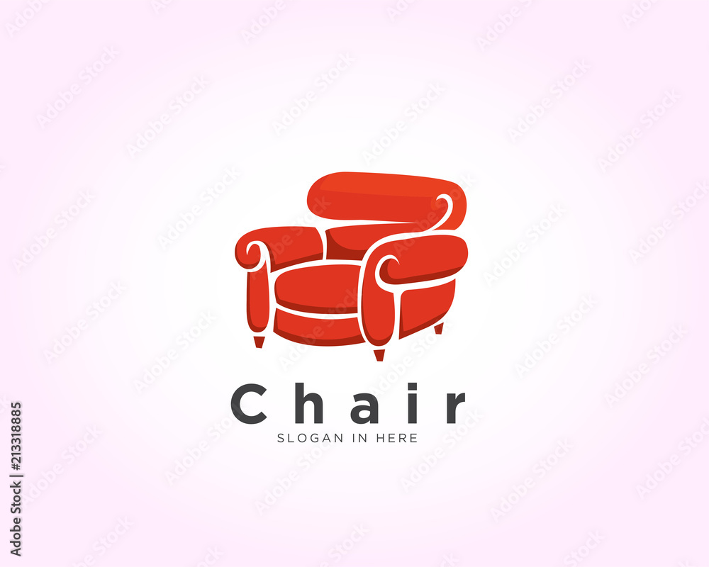 Comfort red chair logo, furniture logo, classic red chair logo Stock ...