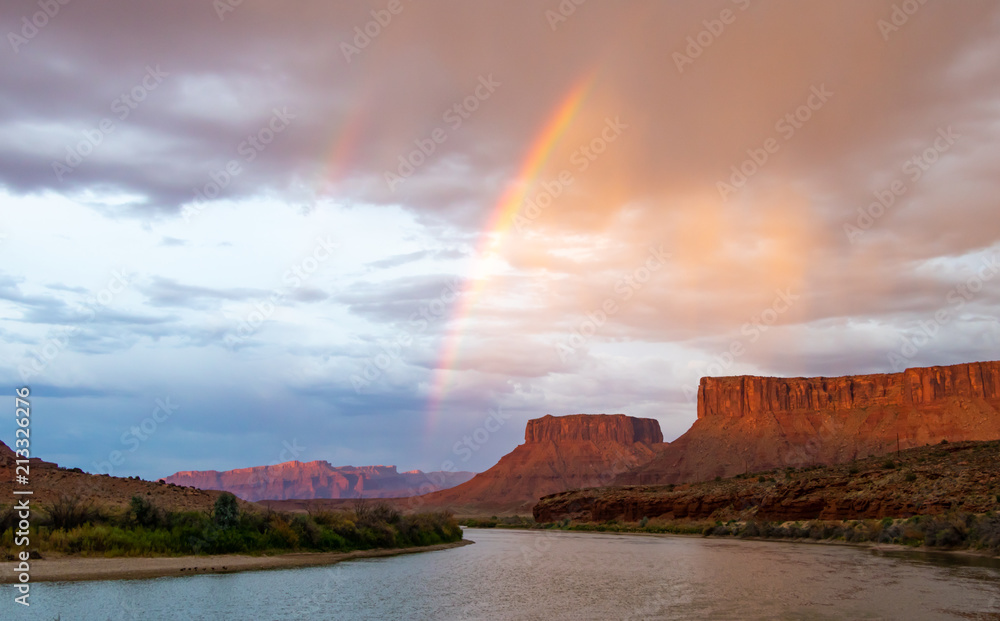 Rainbow over the Colorado River in Moab, Utah wall mural wallpaper ...
