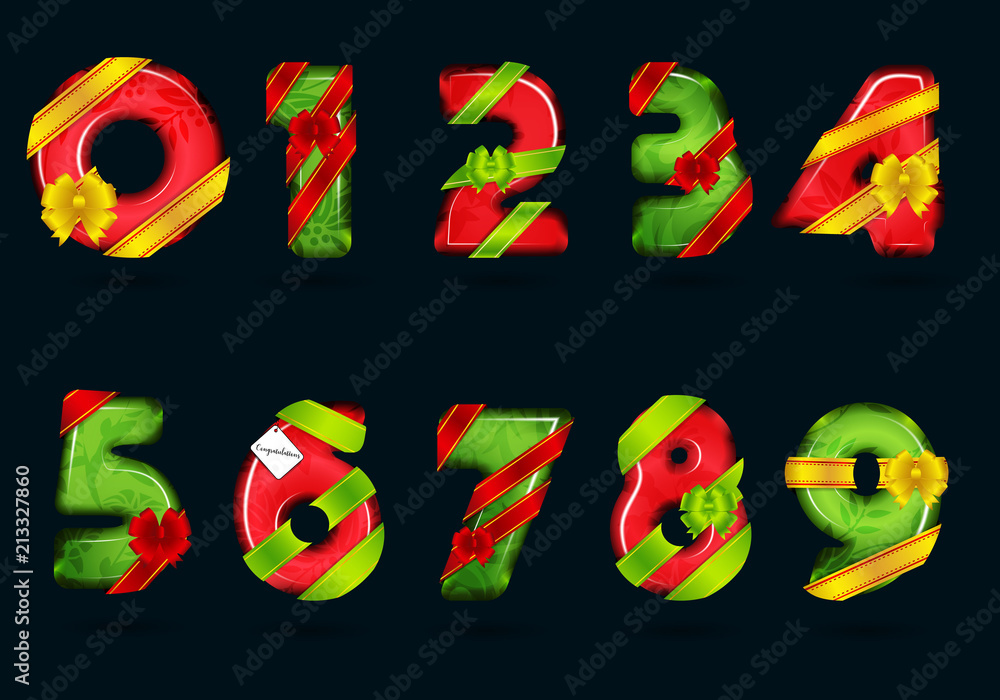 Numbers collection. Vector Illustration. Stock Vector | Adobe Stock