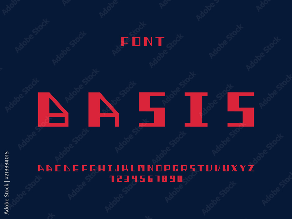 Basis bold font. Vector alphabet Stock Vector | Adobe Stock