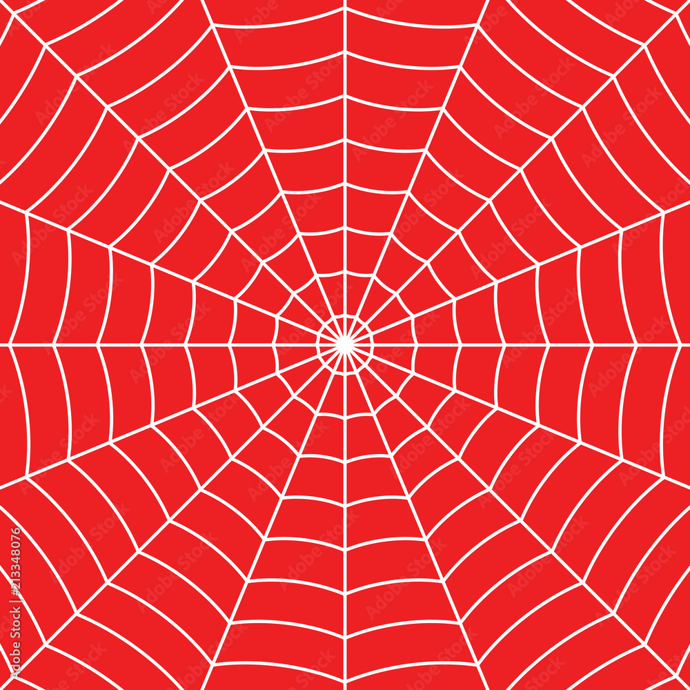 White Cobweb on Red background. Vector illustration Stock Vector ...