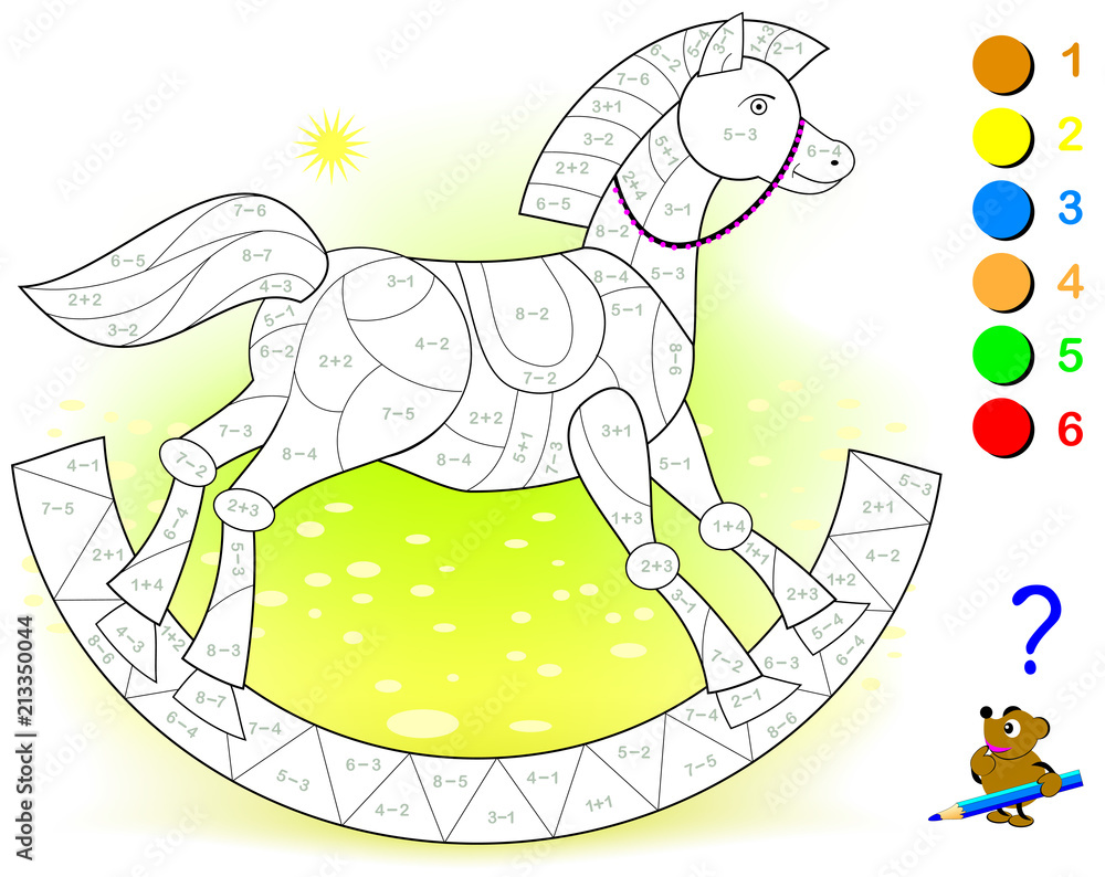 Educational page with exercises for children on addition and ...