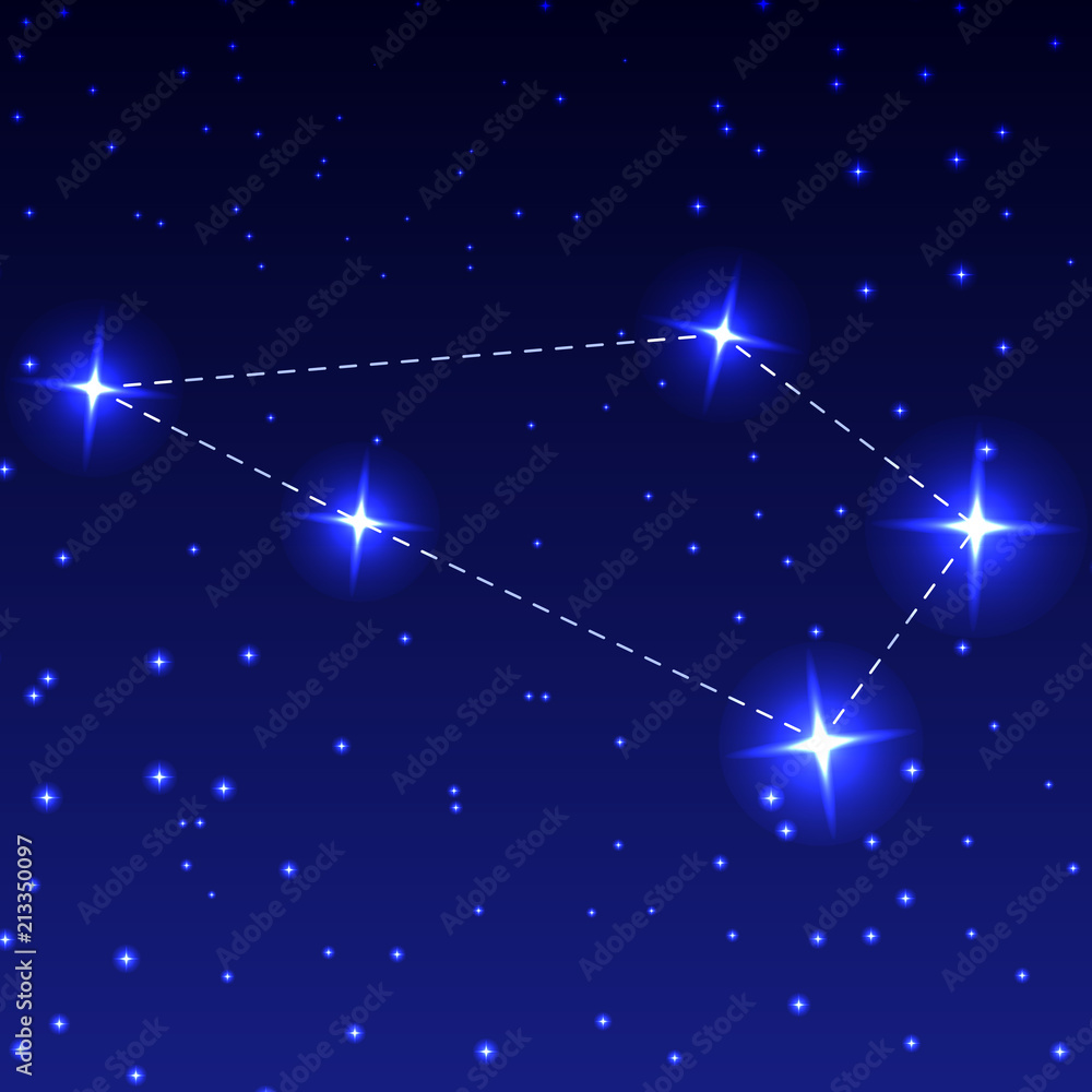 The Constellation Sculptor in the night starry sky. Vector illustration ...