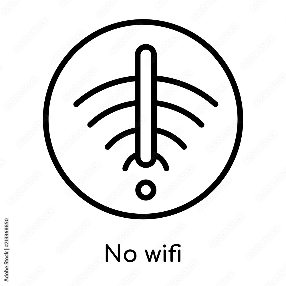 No wifi icon vector sign and symbol isolated on white background, No ...