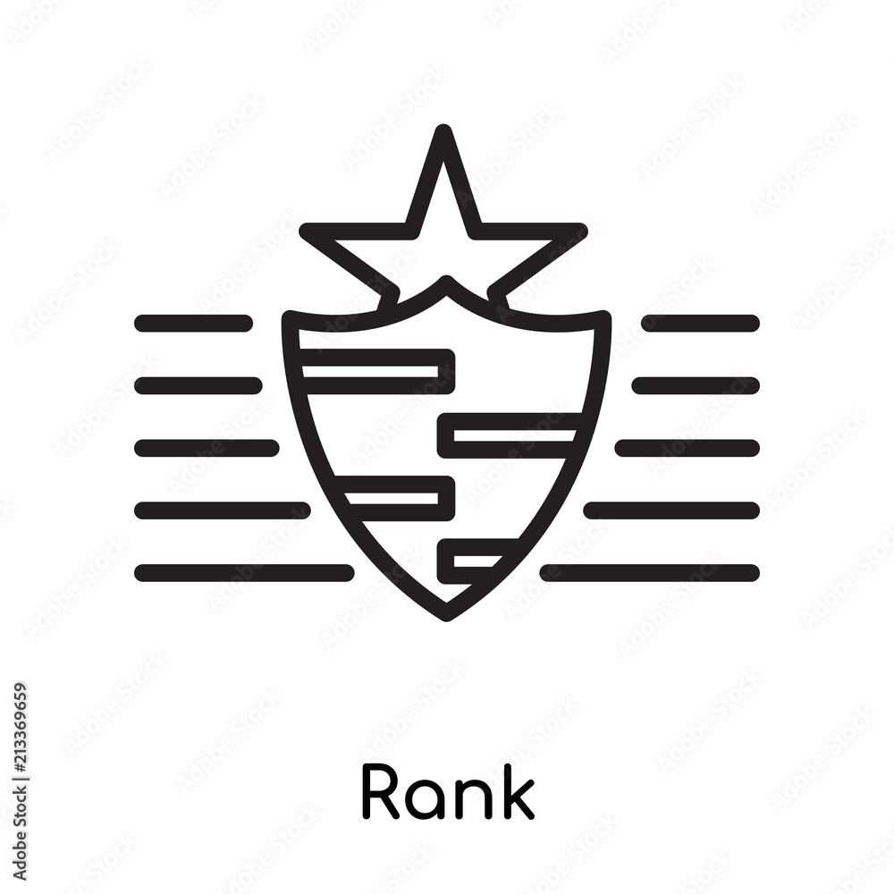 Rank icon vector sign and symbol isolated on white background, Rank ...