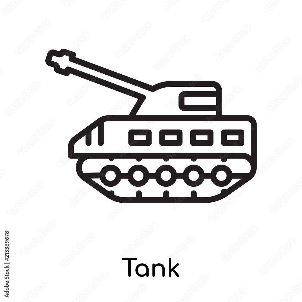 Tank icon vector sign and symbol isolated on white background, Tank ...