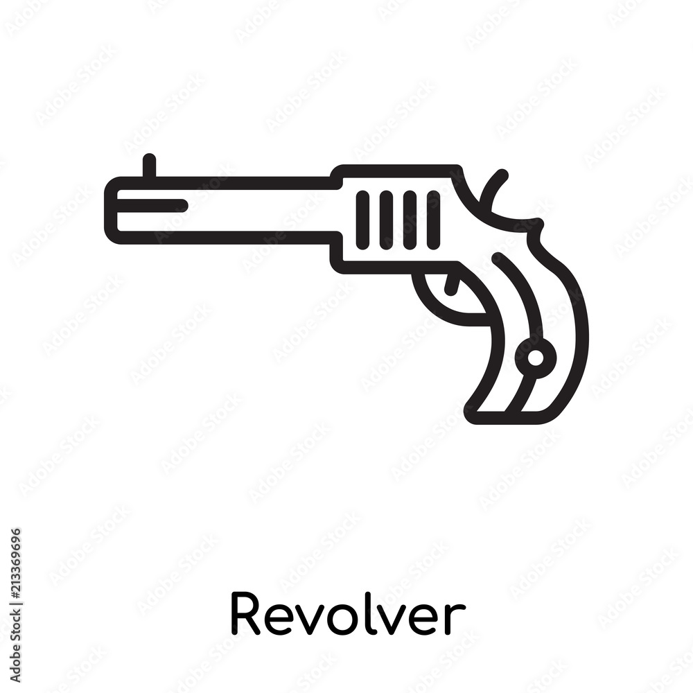 Revolver icon vector sign and symbol isolated on white background ...