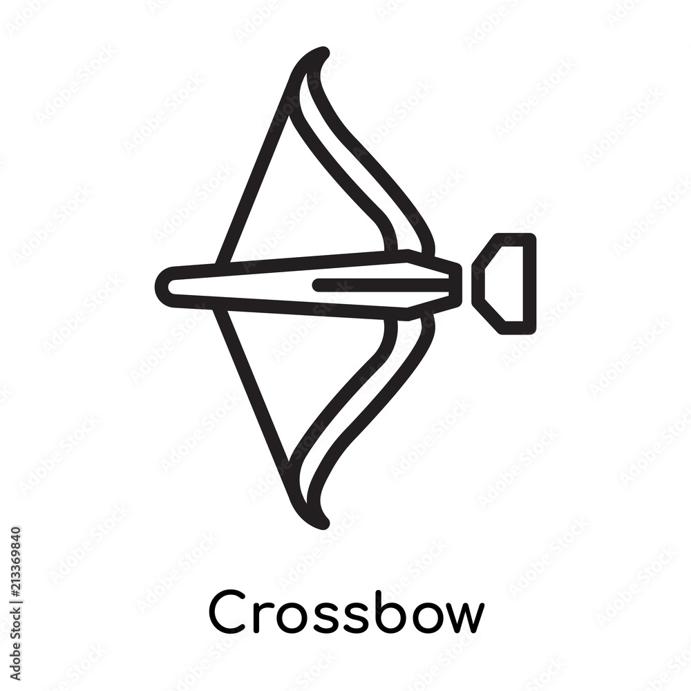 Crossbow icon vector sign and symbol isolated on white background ...