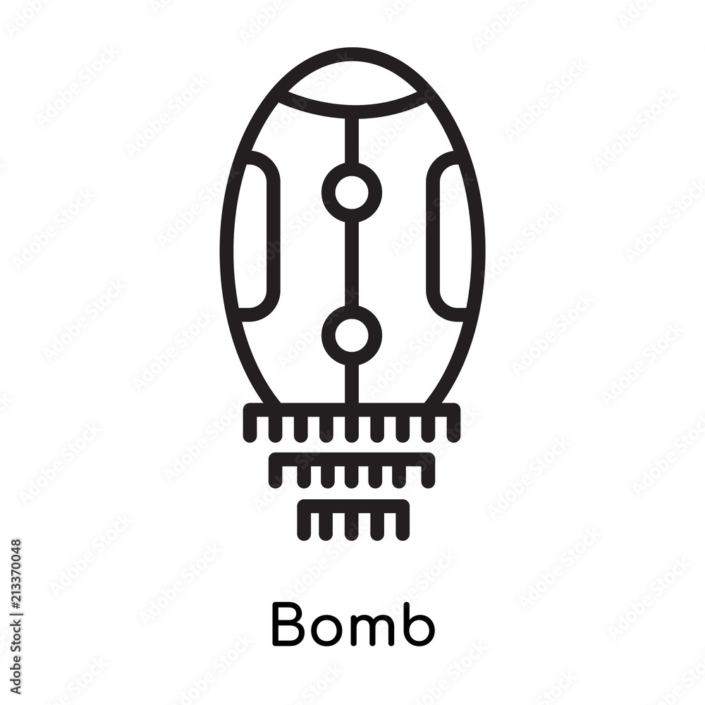 Bomb icon vector sign and symbol isolated on white background, Bomb ...