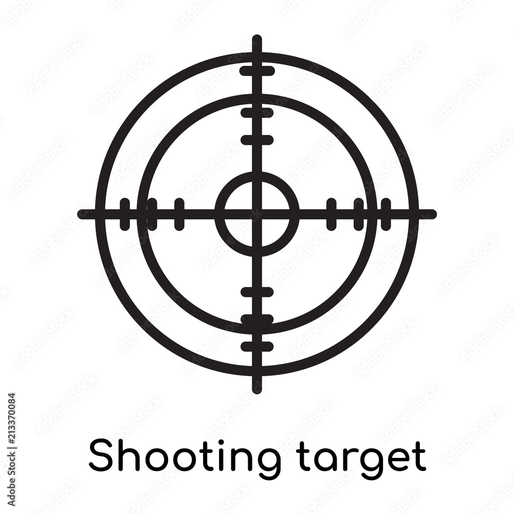Shooting target icon vector sign and symbol isolated on white ...