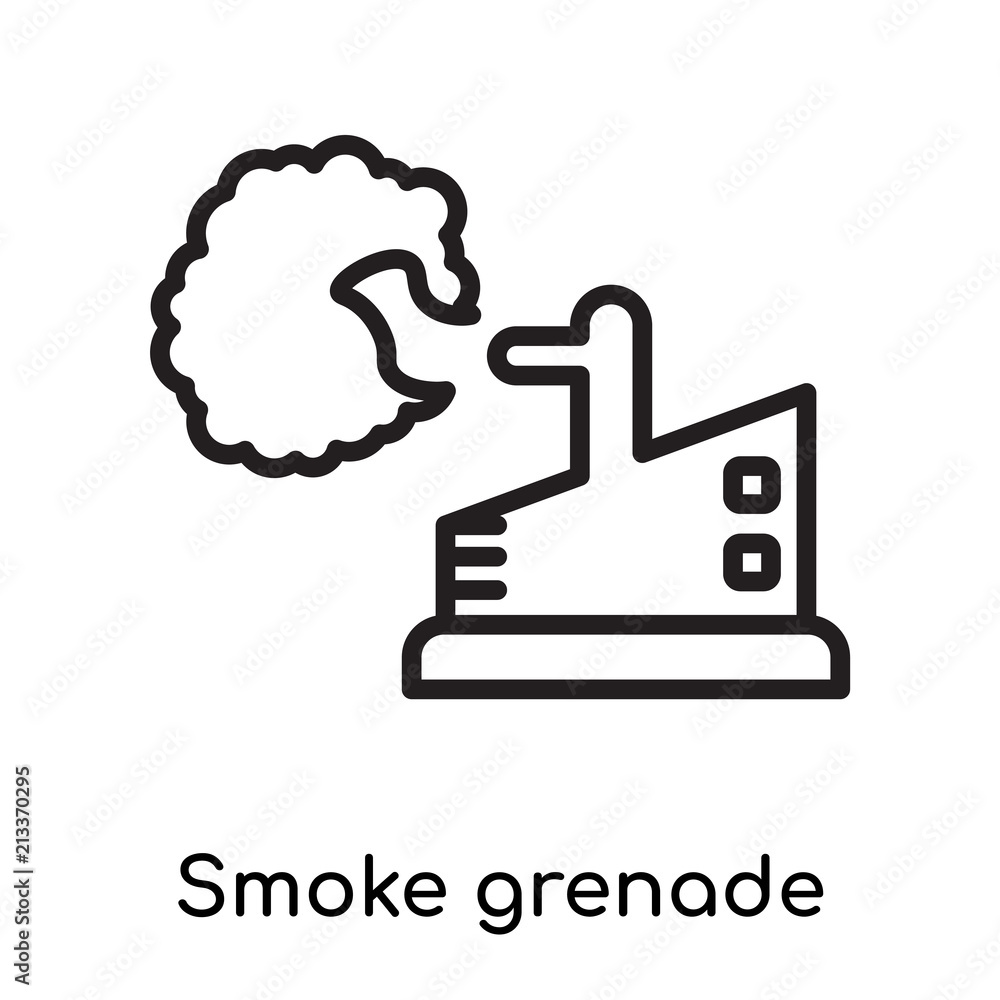 Smoke grenade icon vector sign and symbol isolated on white background ...