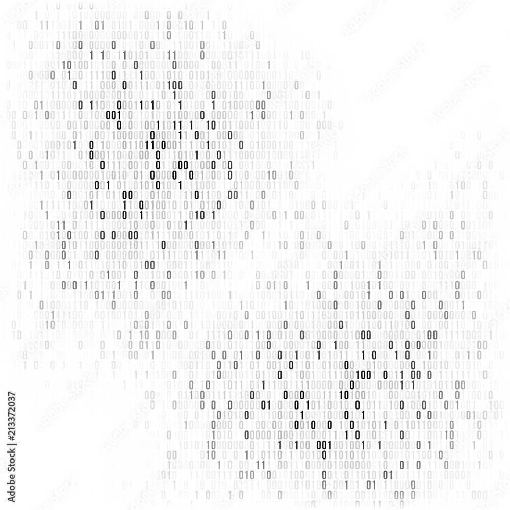 Binary code vector background with numbers one and zero. Artificial ...