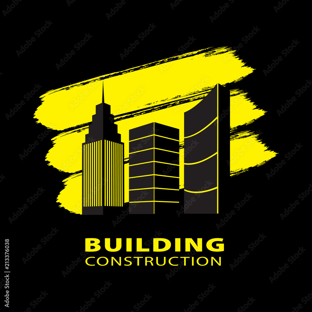 Construction working industry concept. Building construction logo in ...