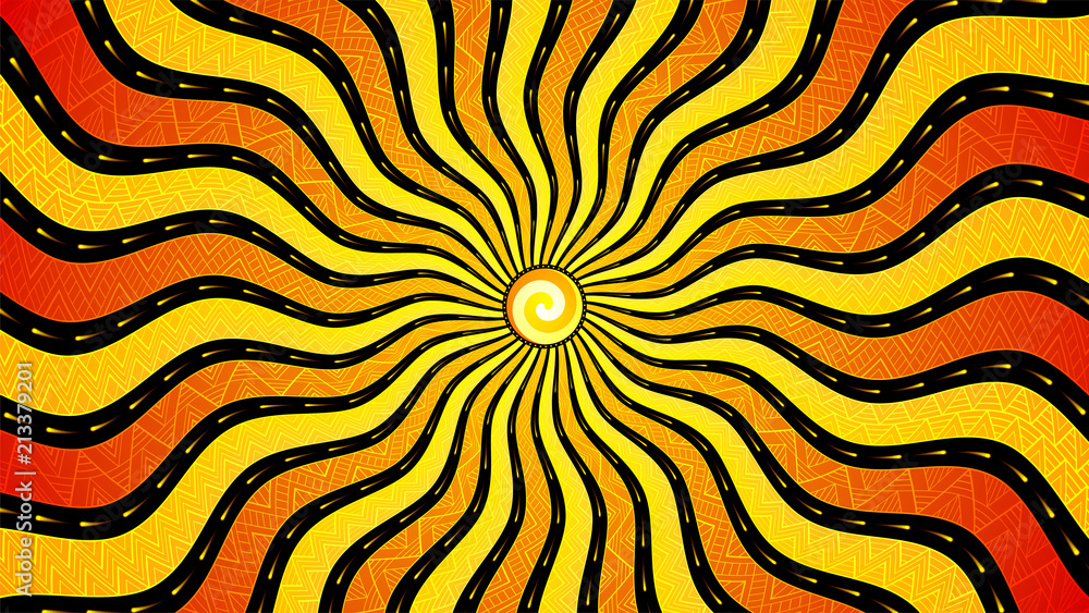 Divinely mandala with symbol sun; Complex sacred geometry, tribal ...