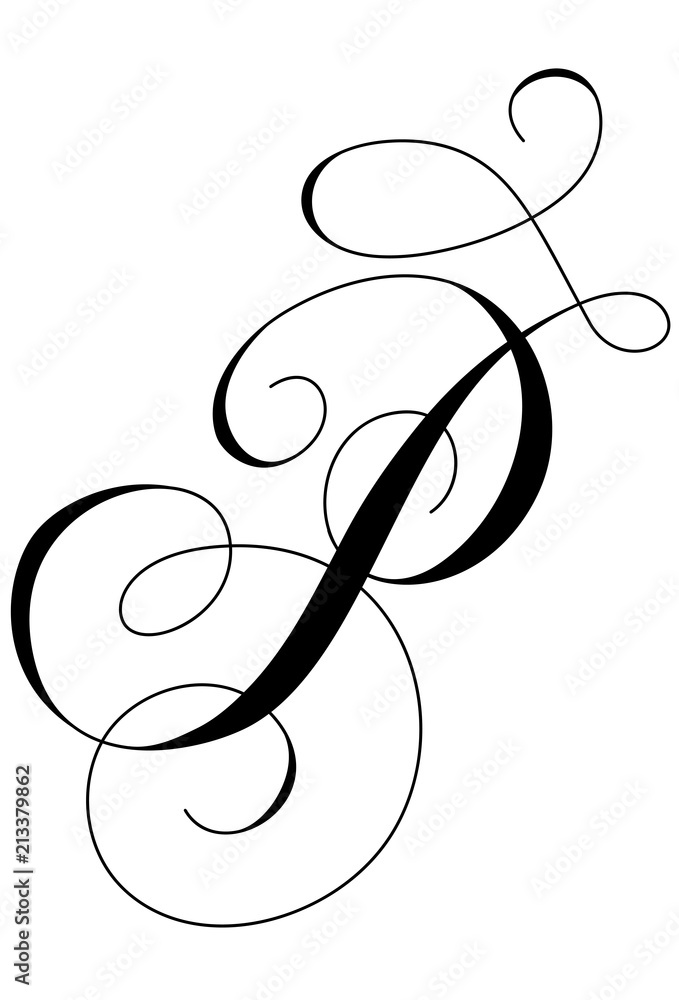 Calligraphy Letter P