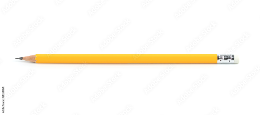 Yellow pencil isolated on white background Stock Photo | Adobe Stock