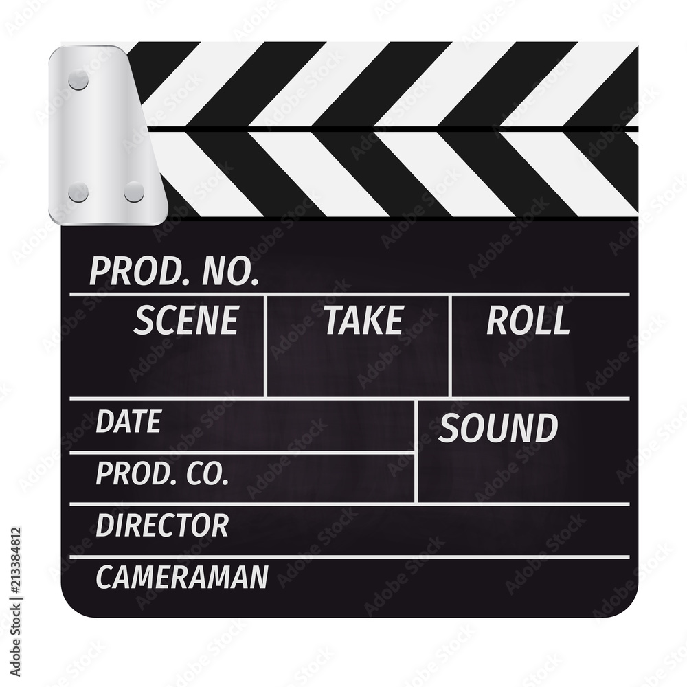 Clapperboard - movie clapper vector. Open black clapper board for the ...