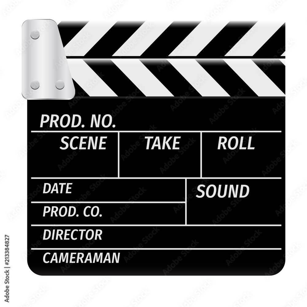 Clapperboard - movie clapper vector. Open black clapper board for the ...