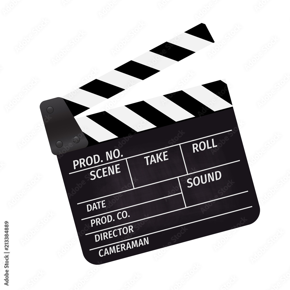 Clapperboard - movie clapper vector. Open black clapper board for the ...