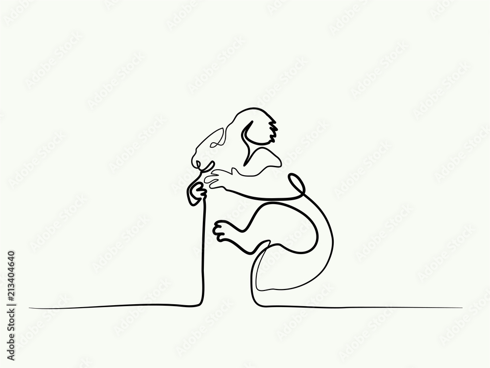 Continuous one line drawing. Koala bear symbol. Logo of the koala ...