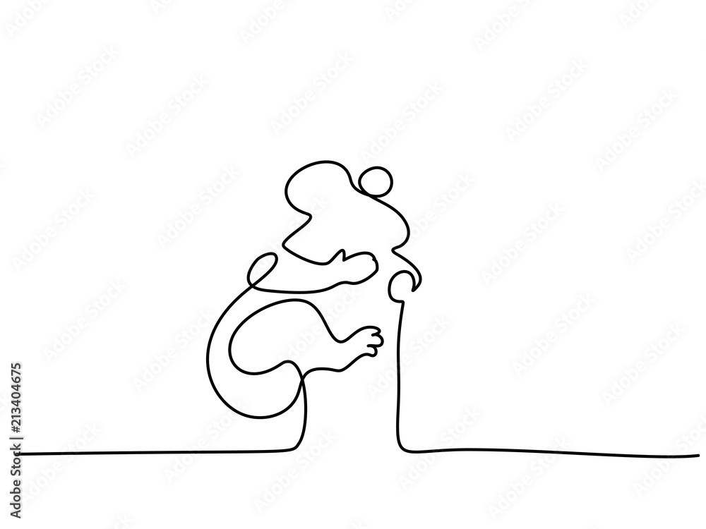 Continuous one line drawing. Koala bear symbol. Logo of the koala ...