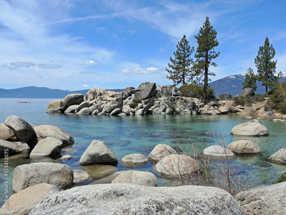 Beautiful nature scenes abound at Sand Harbor on Lake Tahoe. Stock ...