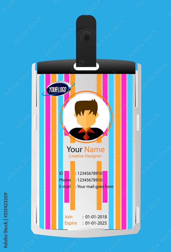 Id security cards or identification badge vector set. Template of id ...