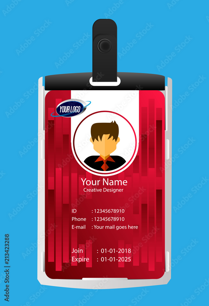 Id security cards or identification badge vector set. Template of id ...