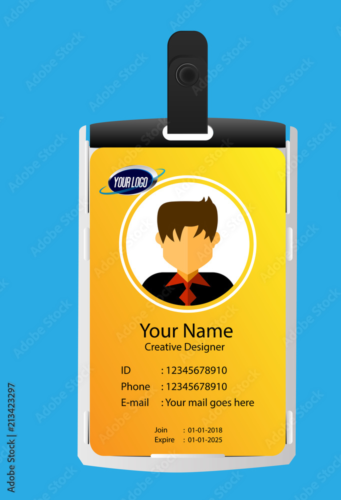 Id security cards or identification badge vector set. Template of id ...