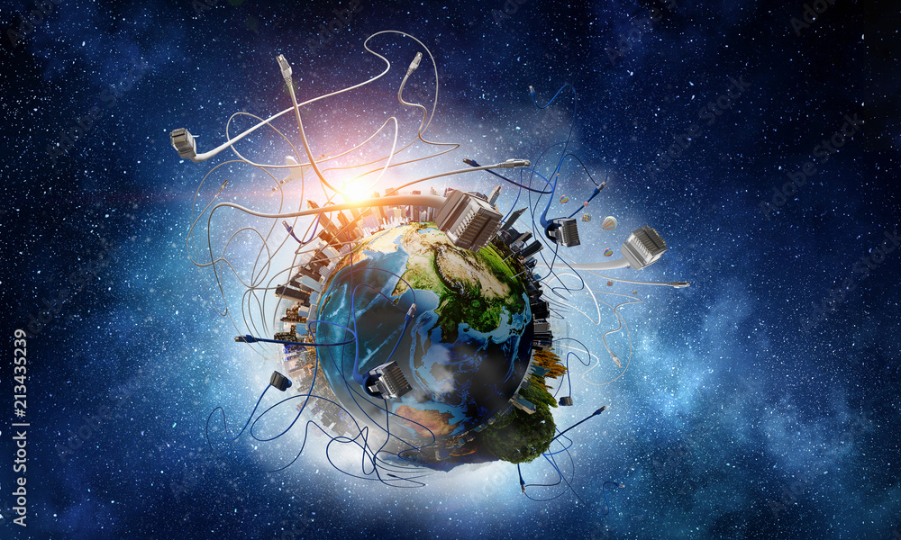 Internet connection and telecommunications Stock Illustration | Adobe Stock