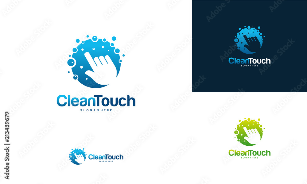 Clean Touch logo designs concept vector, Simple Clean logo template ...