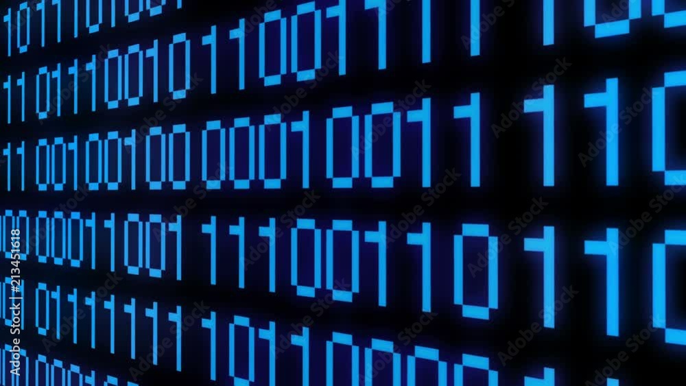 4k The Matrix style binary code,Matrix of changing from zero to one ...