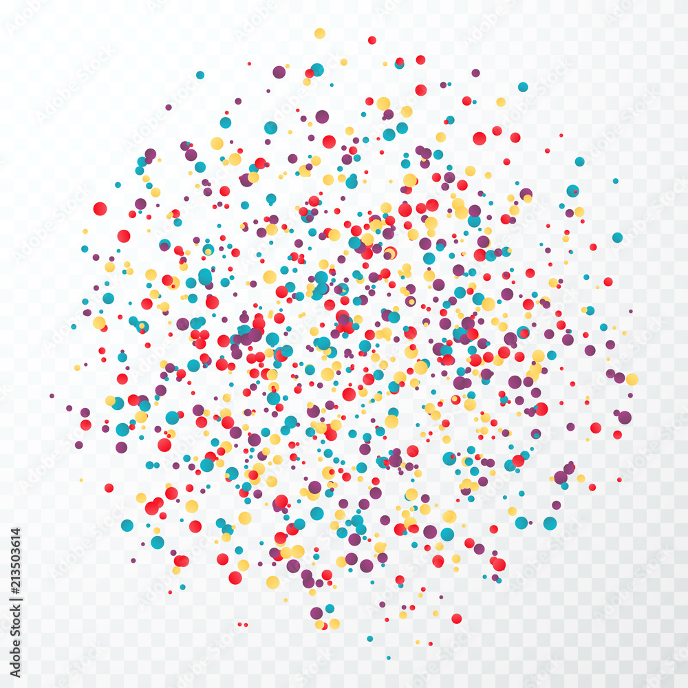 Colorful circular confetti splash. Vector illustration isolated on ...