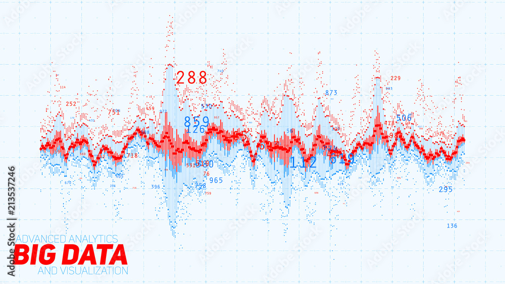 Vector abstract financial big data graph visualization. Stock index ...