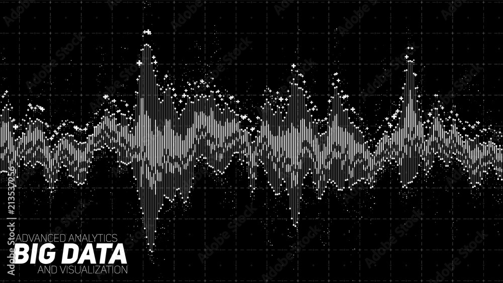 Vector abstract financial big data graph visualization. Stock index ...