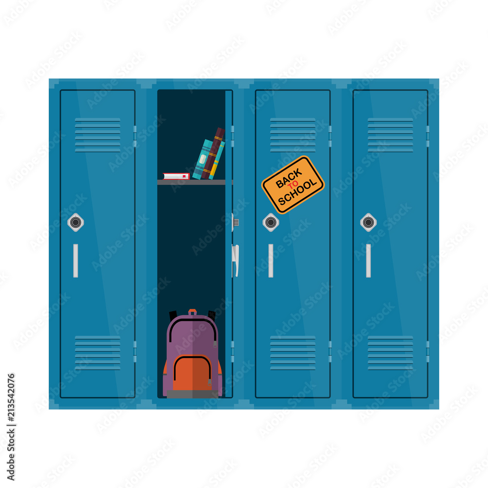 Welcome back to school illustration. Flat vector kids clipart with ...