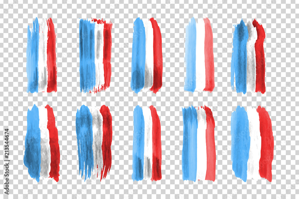 Vector realistic isolated paint on cheeks for football fans with France ...